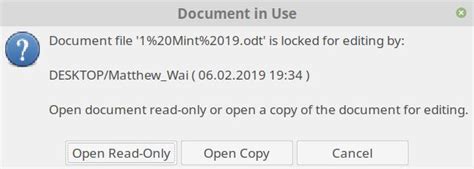 Linux Mint How Can I Unlock A File Locked For Editing By Desktop