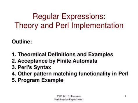 Ppt Regular Expressions Theory And Perl Implementation Powerpoint