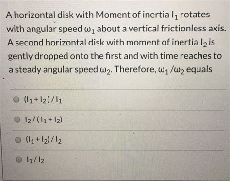 Solved A Horizontal Disk With Moment Of Inertia L Rotates Chegg