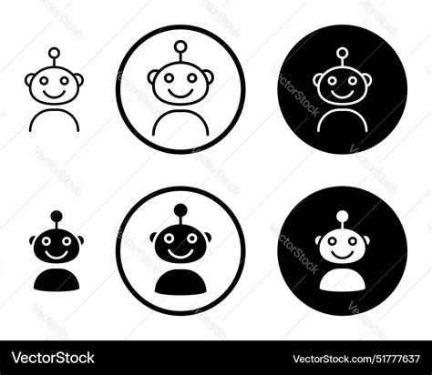 Chatbot Speech Bubble Icon Set Black Filled Vector Image