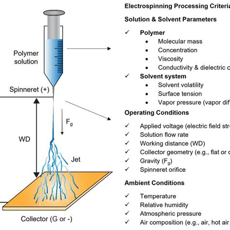 Schematic representation of the electrospinning processing parameters ...