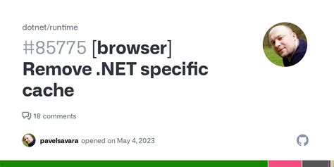 Browser Remove NET Specific Cache Issue Dotnet Runtime GitHub