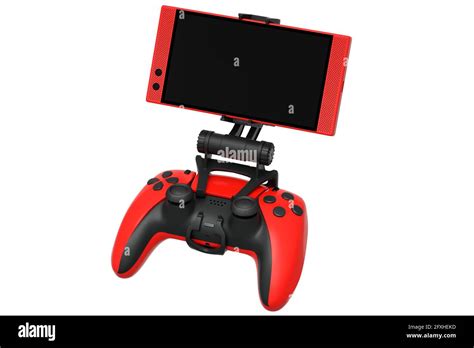 Realistic Red Joystick For Playing Games On A Mobile Phone On White