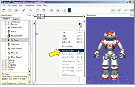 Hello World Using Python In Choregraphe NAO Software Documentation