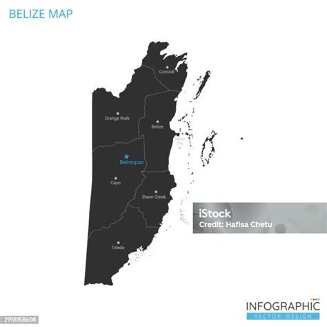 벨리즈 국가 정치 행정 지도 상세한 벡터 일러스트 레이 션 와 함께 나누기 주 수도 이름 개요 단순성 스타일 0명에 대한 스톡 벡터 아트 및 기타 이미지 Istock