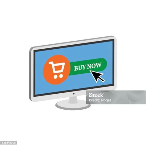 디스플레이 온라인 상거래 기호에 구매 버튼을 누르면 평면 아이소메트릭 아이콘입니다 웹 디자인 Ui 모바일 애플 리 케이 션