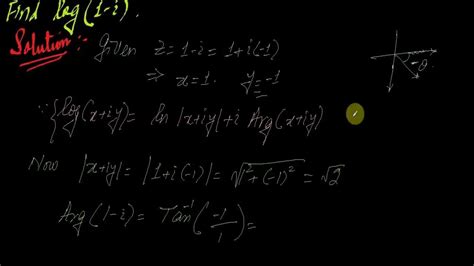 Mth403 Lecture 11 Part 4 Complex Log Function Example 1 Youtube