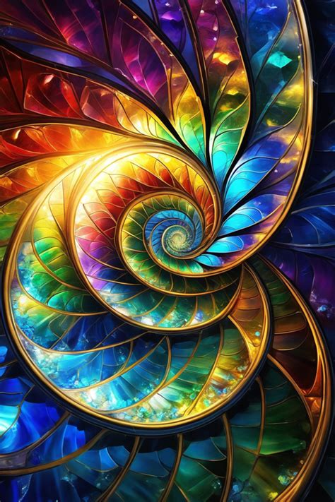 Vibrant Fibonacci Spiral Vibrant Fibonacci Spiral