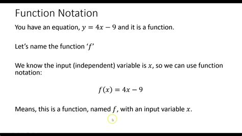 Understand Function Notation - YouTube