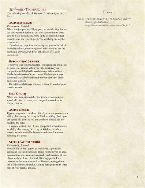 Wip Monk Subclass With A Feathery Friend Need Help Designing More