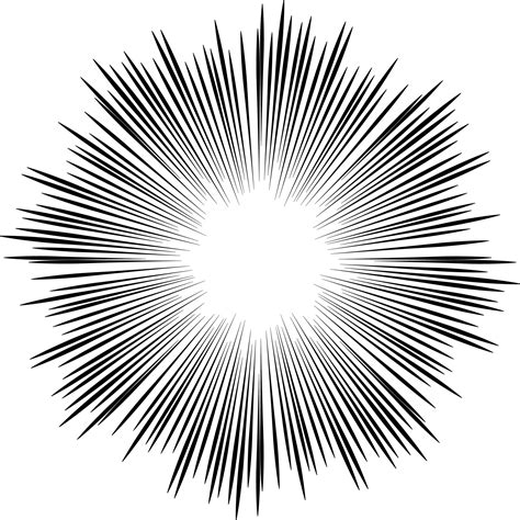 Black Radial Speed Line Burst For Background Design Or Cartoon Template Comic Book Design