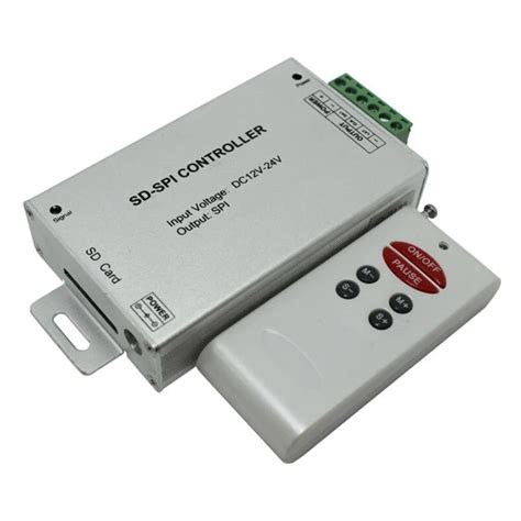 wireless rf sd card spi led pixel controller dc12~24v input output