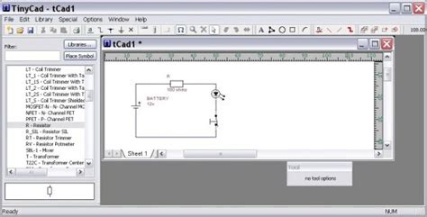 tinycad download you can design and export circuit diagrams to pcb