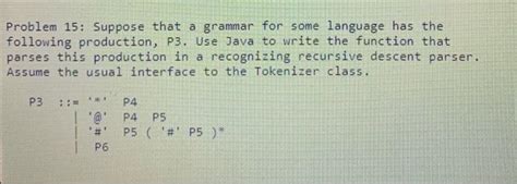 Solved Problem Suppose That A Grammar For Some Language Chegg