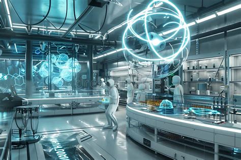 High Resolution Futuristic Command Center With A High Tech Table And Interactive Tech Infused