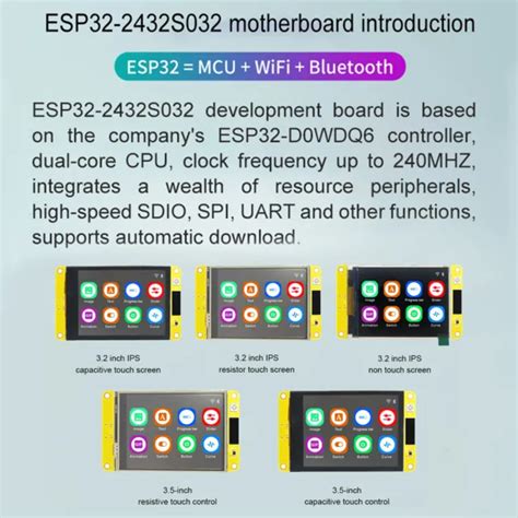 esp32 3 2 andtouchscreen development board wifi bluetooth iot mcu lcd