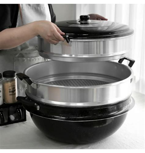 46cm 업소용찜기 대용량 다용도 3단찜기 찜솥 곰솥 찜통 찜기 찜냄비 다용도찜기 티몬
