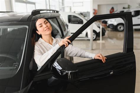 Lady In A Car Salon Woman Buying The Car Stock Image Image Of Driver