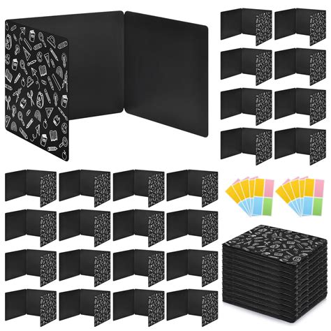 24 Pack Black Printing Privacy Floders For Student Desks Durable Pla Under Yours