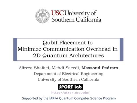 Pptx Qubit Placement To Minimize Communication Overhead In 2d Quantum Architectures Dokumentips