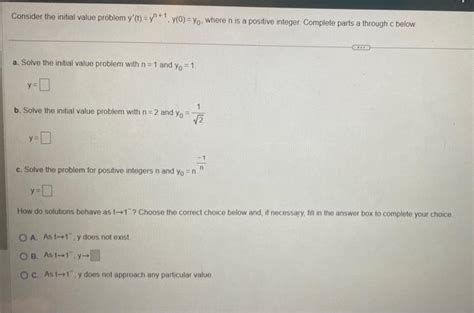 Solved Consider The Initial Value Problem Chegg