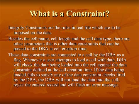 Constraints In Sql Ppt