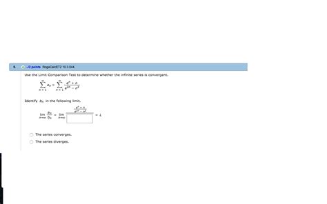 solved use the limit comparison test to determine whether