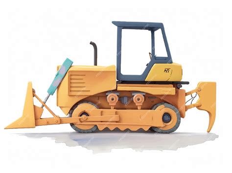 수채화 건설 트럭 굴착기 수채화 프리미엄 벡터