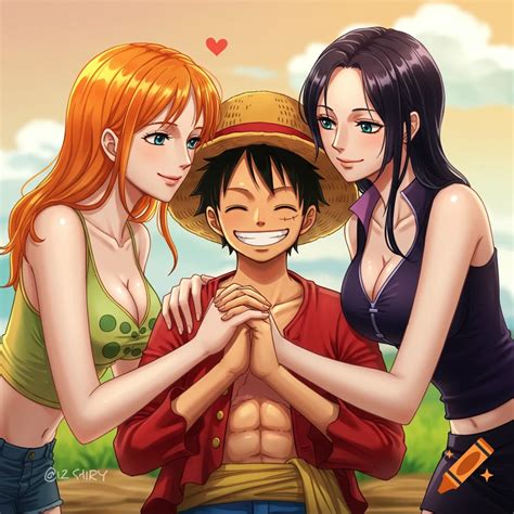 Anime Illustration Of Nami From One Piece In An Orange And Green Bikini
