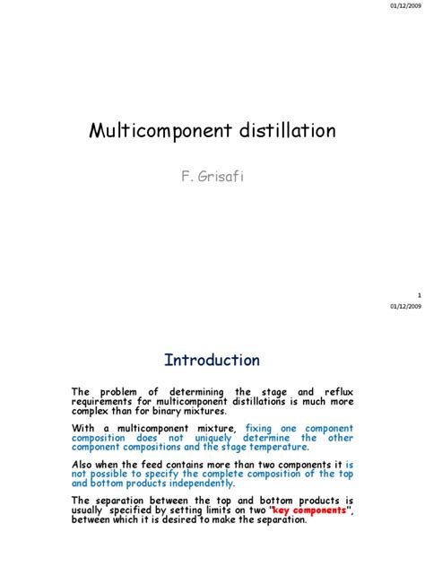 Multi Component Distillation Download Free Pdf Distillation Unit