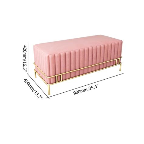 Modern Bench Velvet Upholstered Bench Ottoman Entryway Bench In Gold