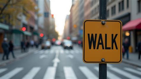 Urban Crosswalk Signage City Intersection Scene Premium Ai Generated