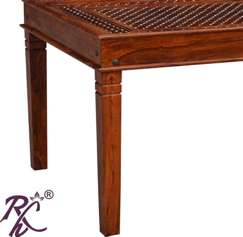 Solid Wood Jiksa Jali Design Dining Table Raj Handicraft