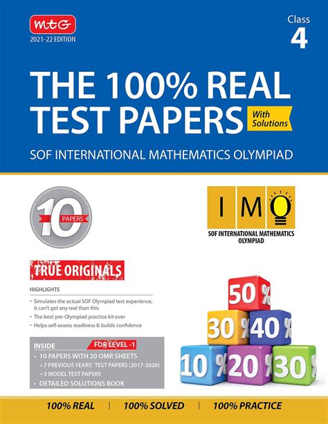 Class 4 International Mathematics Olympiad Imo The 100 Real Test