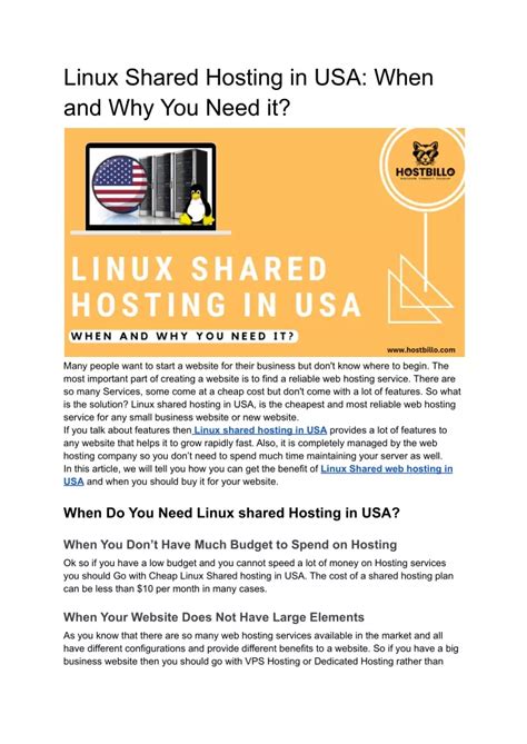 ppt linux shared hosting in usa when and why you need it powerpoint