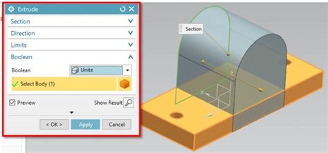 Boolean Operations In Extrude In NX Cad Tips