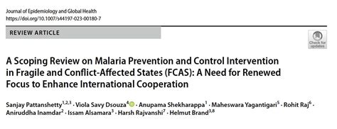 Dr Harsh Rajvanshi On Linkedin Malaria Elimination In Fragile And