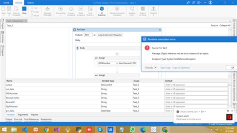 Please Help Me Object Reference Not Set To An Instance Reboot Your Skills 2021 Uipath