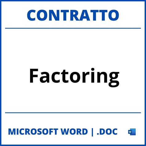 Fac Simile Contratto Di Factoring