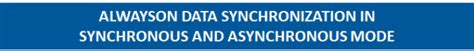 Alwayson Data Synchronization In Synchronous And Asynchronous Mode Sqlservercentral