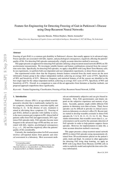 Feature Set Engineering For Detecting Freezing Of Gait In Parkinsons Disease Using Deep
