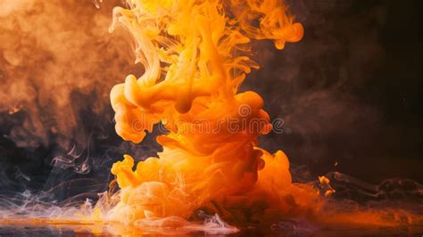 Dynamic Orange Ink In Water Creating Abstract Shapes Stock Image Image Of Mesmerizing Fluid