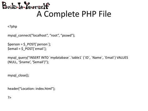 PPT HTML PHP And MySQL Putting It All Together PowerPoint Presentation ID