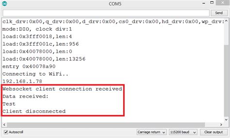 Esp32 Webserver Receiving Textual Data In Websocket Techtutorialsx