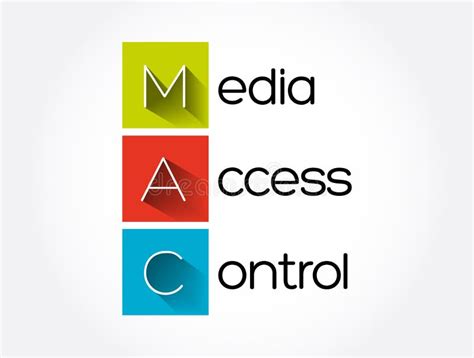 mac media access control acronym technology concept background stock