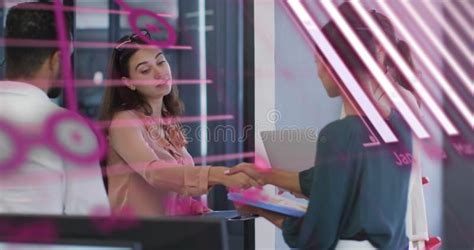 Animation Of Graphs Globe Computer Language Diverse Coworkers