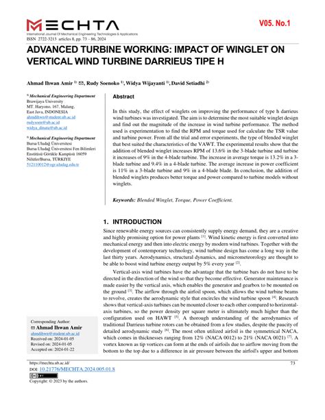 Pdf Advanced Turbine Working Impact Of Winglet On Vertical Wind Turbine Darrieus Tipe H