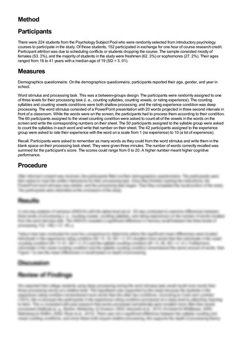 Solution Effects Of Deep And Shallow Processing On Memory Studypool