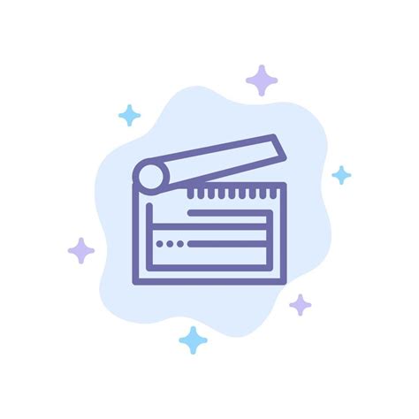 Action Board Clapboard Clapper Clapperboard Blue Icon On Abstract Cloud Background 17982380