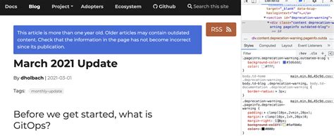 Blog Rss Button Overshadows Deprecation Notice · Issue 834 · Fluxcdwebsite · Github